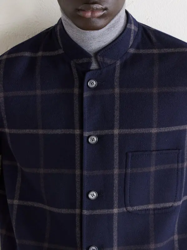 Dunhill Checked Wool-blend Coat