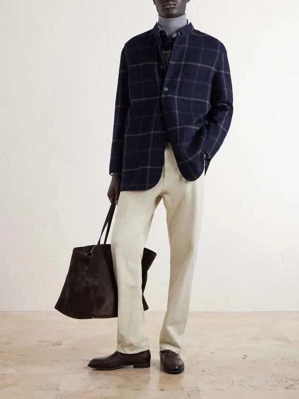Dunhill Checked Wool-blend Coat
