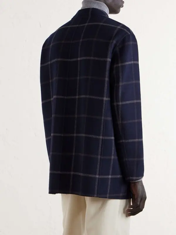 Dunhill Checked Wool-blend Coat