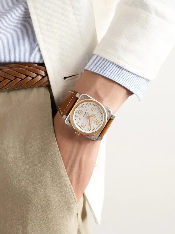 BELL & ROSS Br 03 Automatic Watch In 18k Rose Gold And Steel