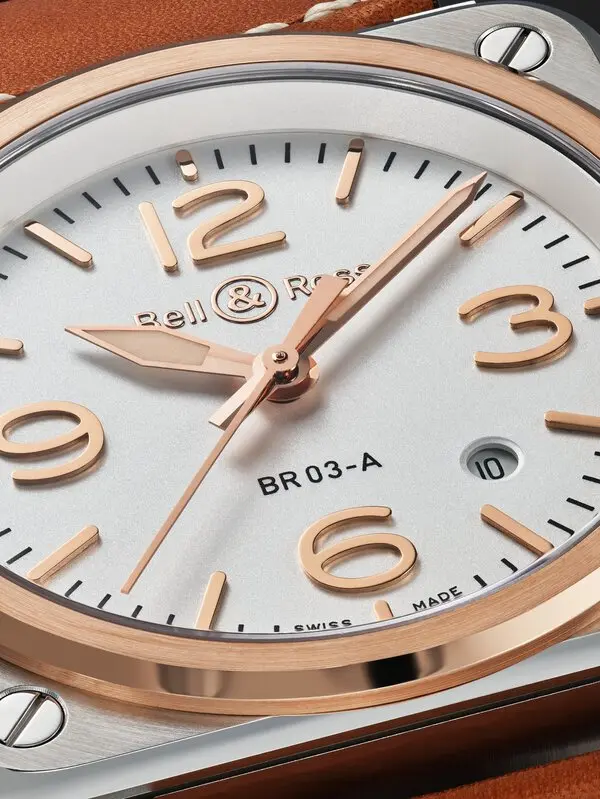 BELL & ROSS Br 03 Automatic Watch In 18k Rose Gold And Steel