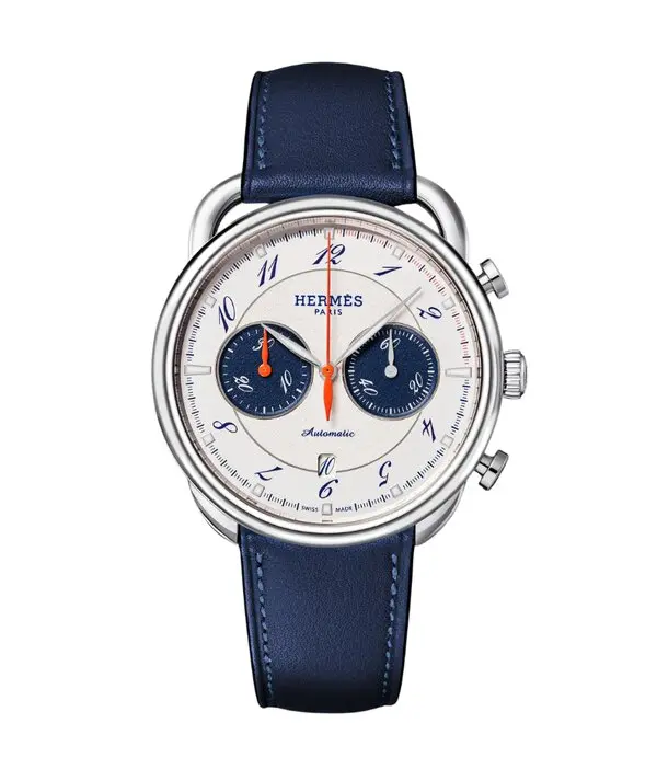 Hermès Arceau Chronograph Stainless Steel Watch - White