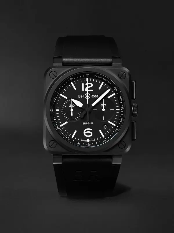 BELL & ROSS Br 03-94 Automatic Chronograph Ceramic Watch, Ref. Br0394-bl-ce
