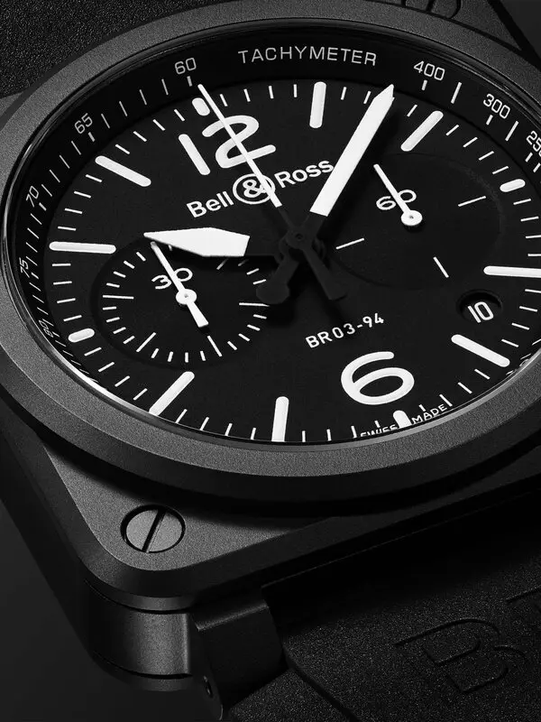 BELL & ROSS Br 03-94 Automatic Chronograph Ceramic Watch, Ref. Br0394-bl-ce