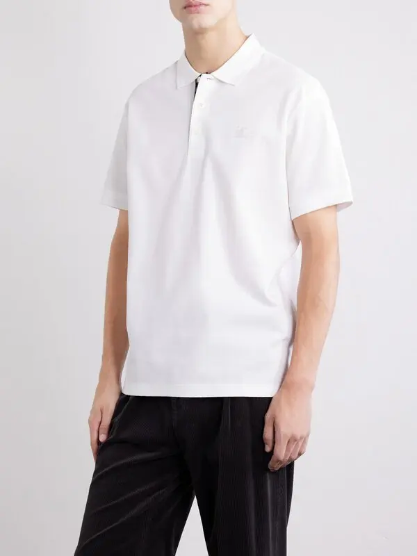Burberry Eddie Logo-embroidered Cotton-piqué Polo Shirt