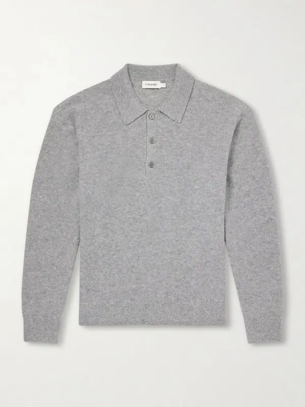 FRAME Wool Polo Sweater - Gray