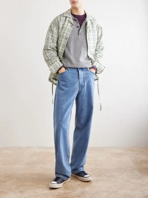 FRAME Wool Polo Sweater - Gray