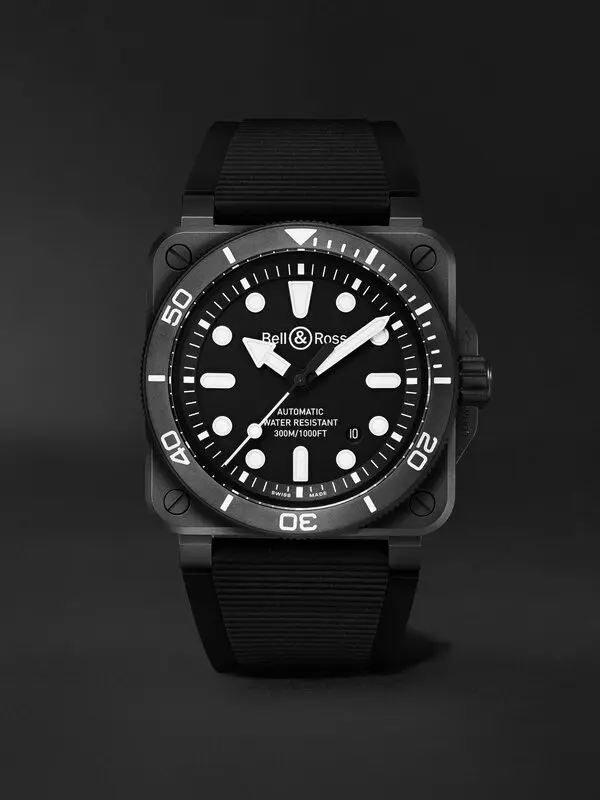 BELL & ROSS Br-03 Diver Automatic Ceramic Watch, Ref. Br03a-d-bl-ce/srb