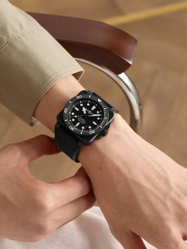 BELL & ROSS Br-03 Diver Automatic Ceramic Watch, Ref. Br03a-d-bl-ce/srb