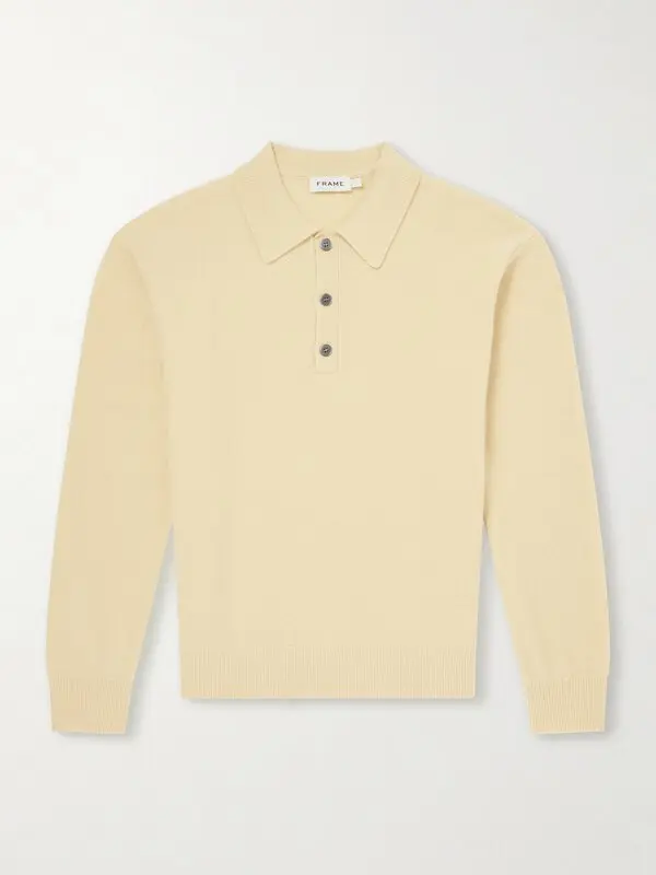 FRAME Wool Polo Sweater - Yellow