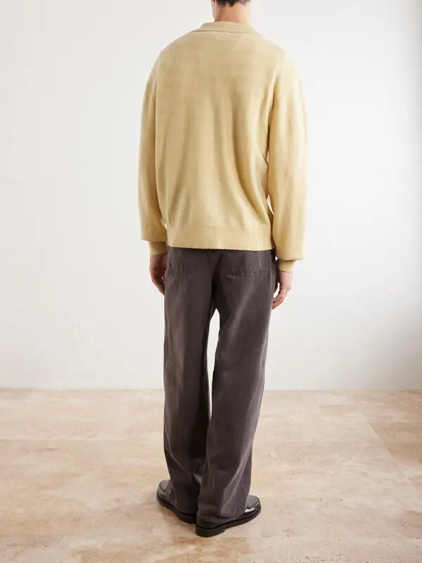FRAME Wool Polo Sweater - Yellow