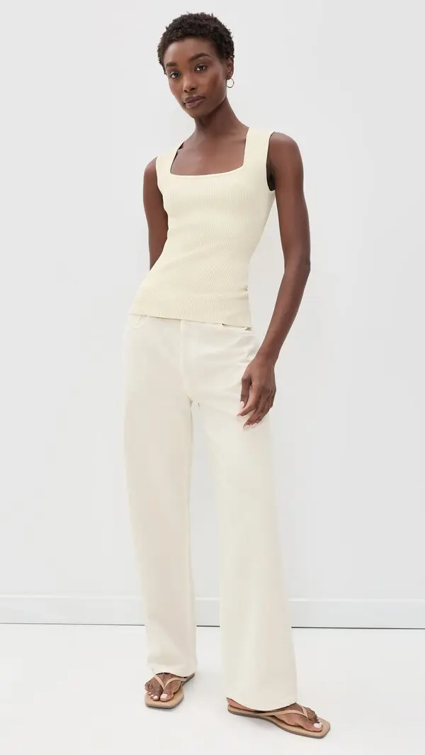 DL1961 Ribbed Square Tank Top
