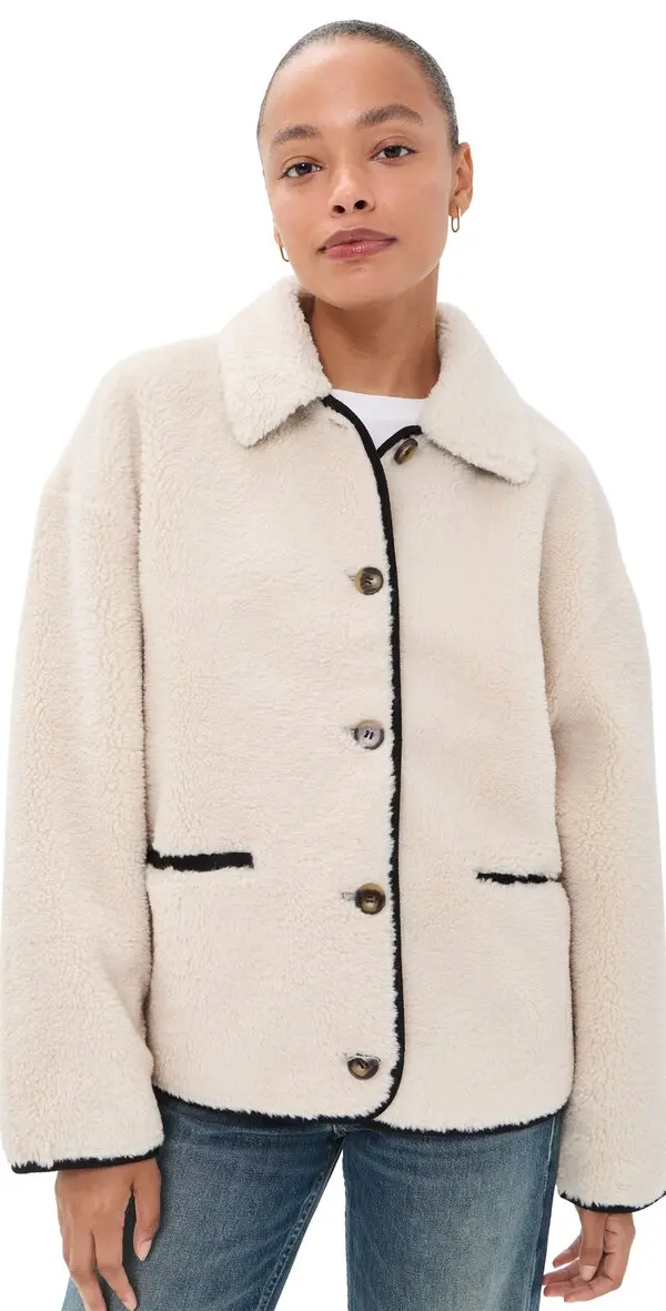 Velvet By Graham & Spencer Anika Jacket - Cream/black