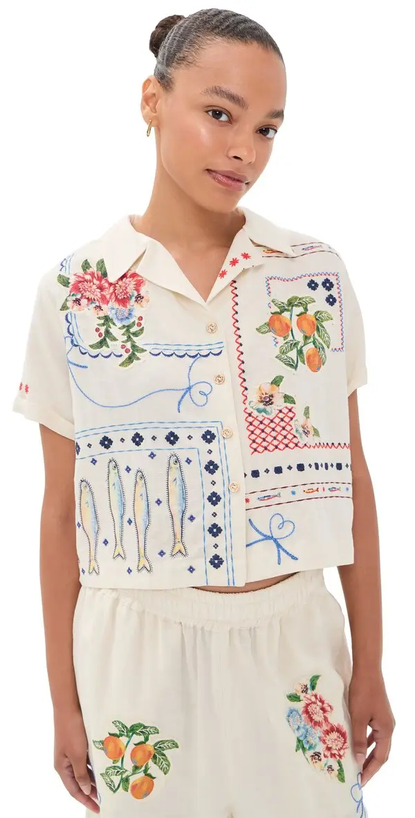 Agua Bendita Vittoria Basket Embroidered Shirt - Multicolor