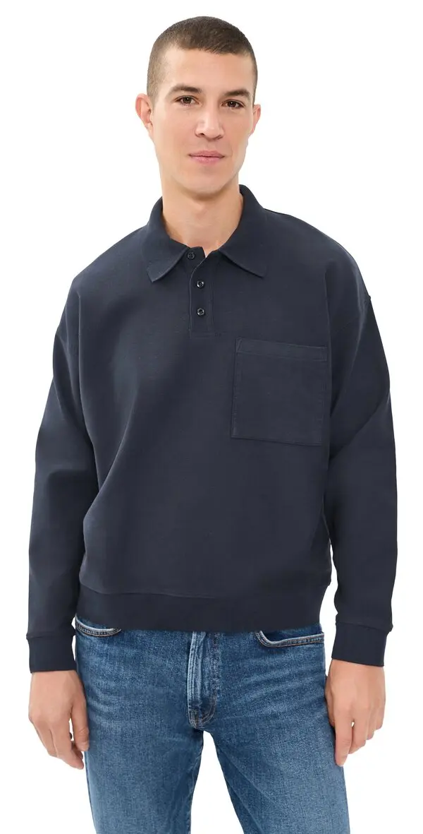 Citizens Of Humanity French Terry Rugby Polo - Navy