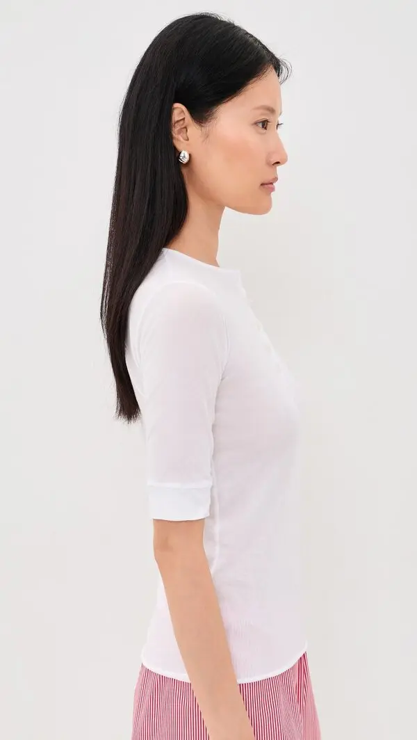 ALL THREE Gaia Tissue Cotton Henley Top