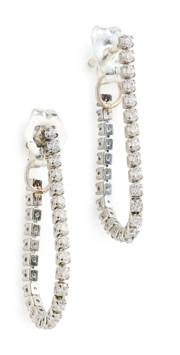Shashi Micro Teeny Tiny Front To Back Earrings With Cubic Zirconia - Silver