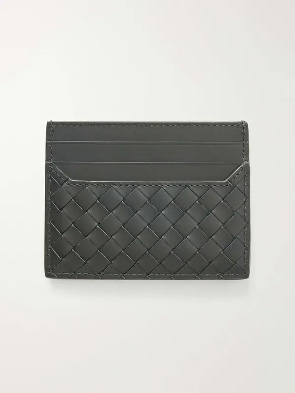 Bottega Veneta Intrecciato Leather Cardholder - Green