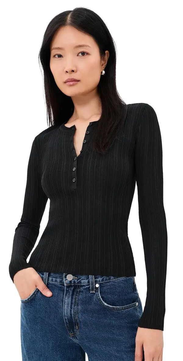 Z Supply Rowena Fine Knit Henley Tee