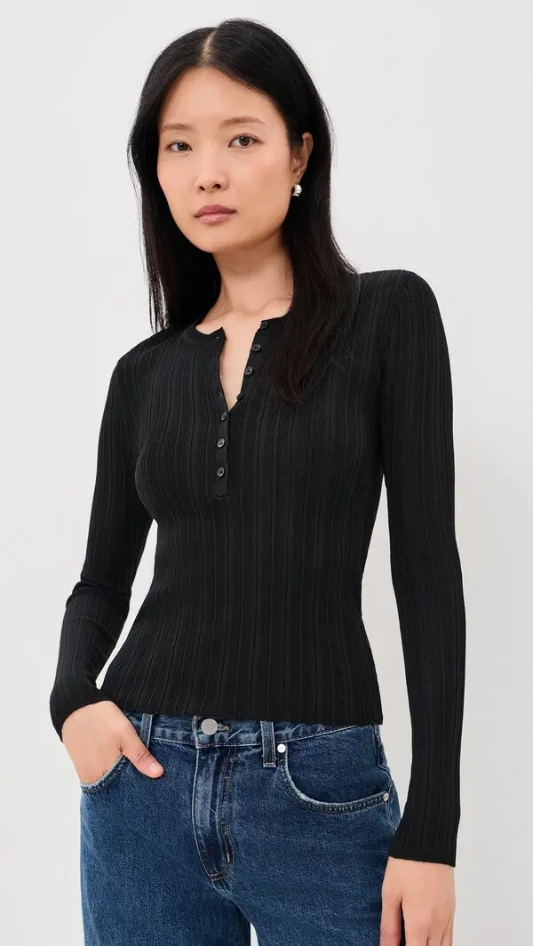 Z Supply Rowena Fine Knit Henley Tee