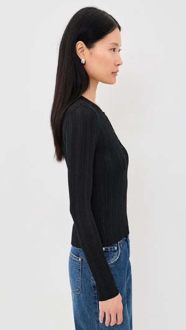 Z Supply Rowena Fine Knit Henley Tee