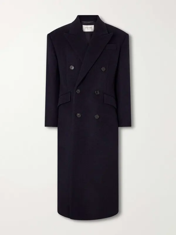 Saint Laurent Double-breasted Wool-blend Coat