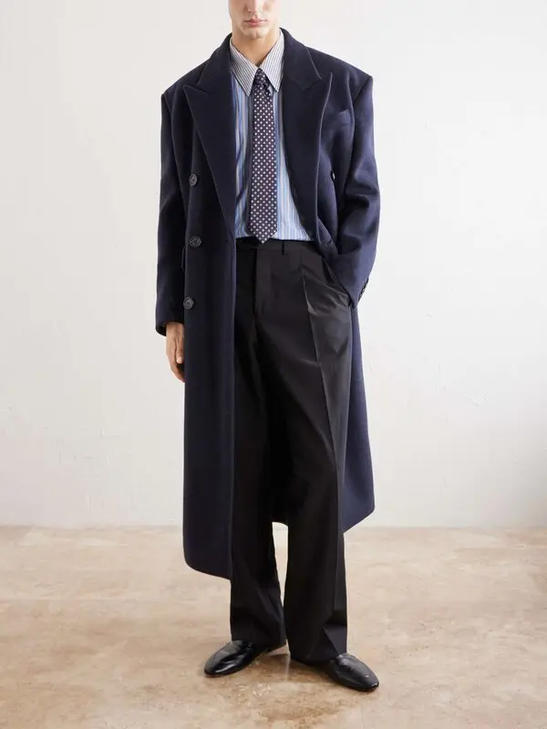 Saint Laurent Double-breasted Wool-blend Coat