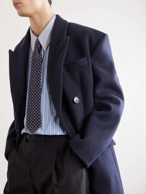 Saint Laurent Double-breasted Wool-blend Coat