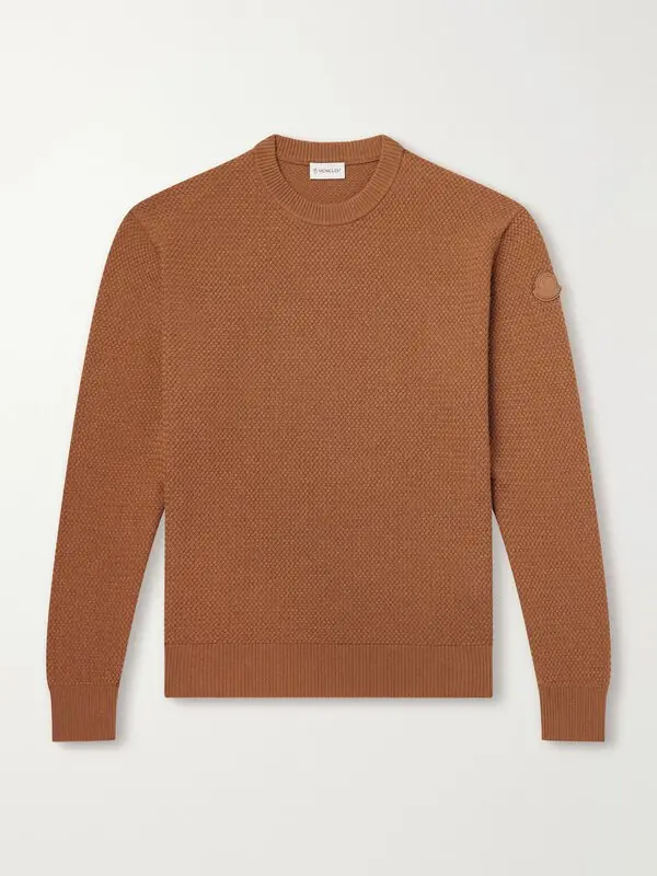 Moncler Logo-appliquéd Wool And Cashmere-blend Sweater