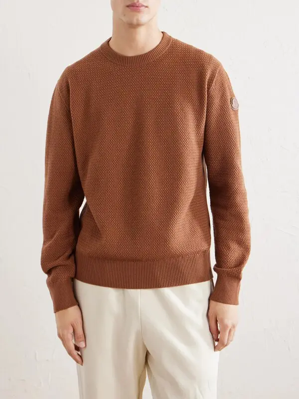 Moncler Logo-appliquéd Wool And Cashmere-blend Sweater