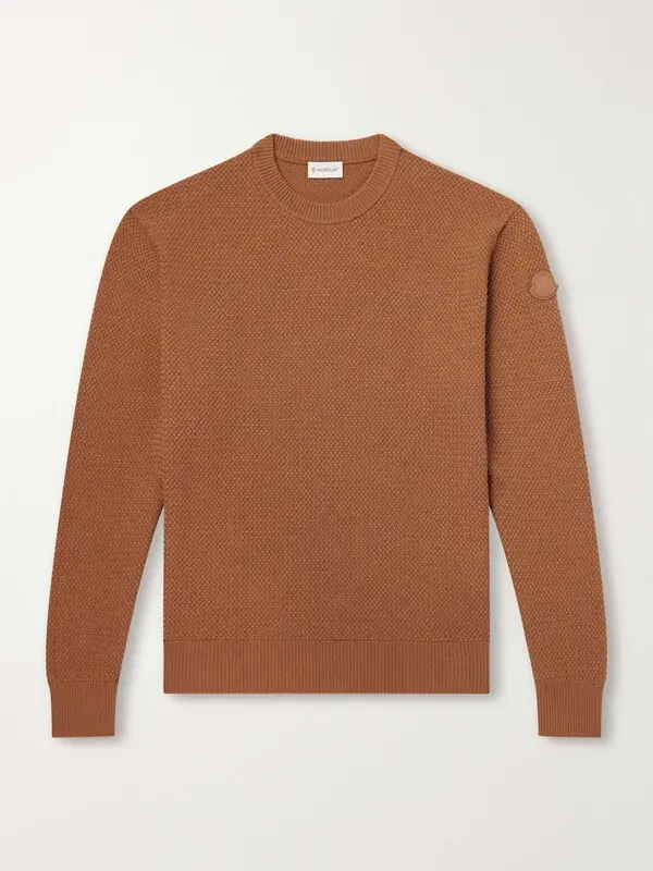 Moncler Logo-appliquéd Wool And Cashmere-blend Sweater