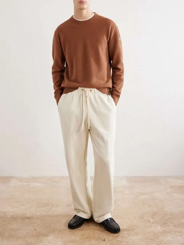 Moncler Logo-appliquéd Wool And Cashmere-blend Sweater