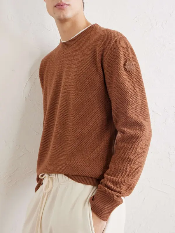 Moncler Logo-appliquéd Wool And Cashmere-blend Sweater