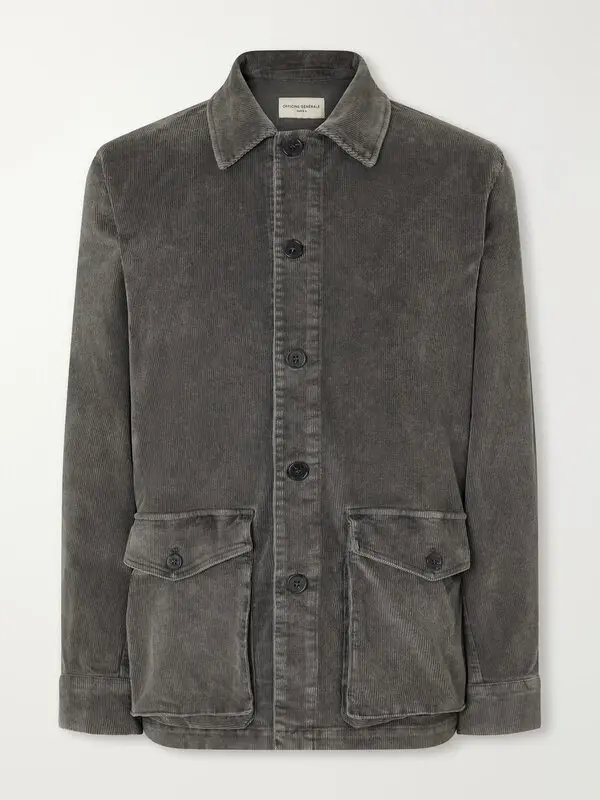 Officine Générale Suny Stretch-cotton Corduroy Jacket - Gray