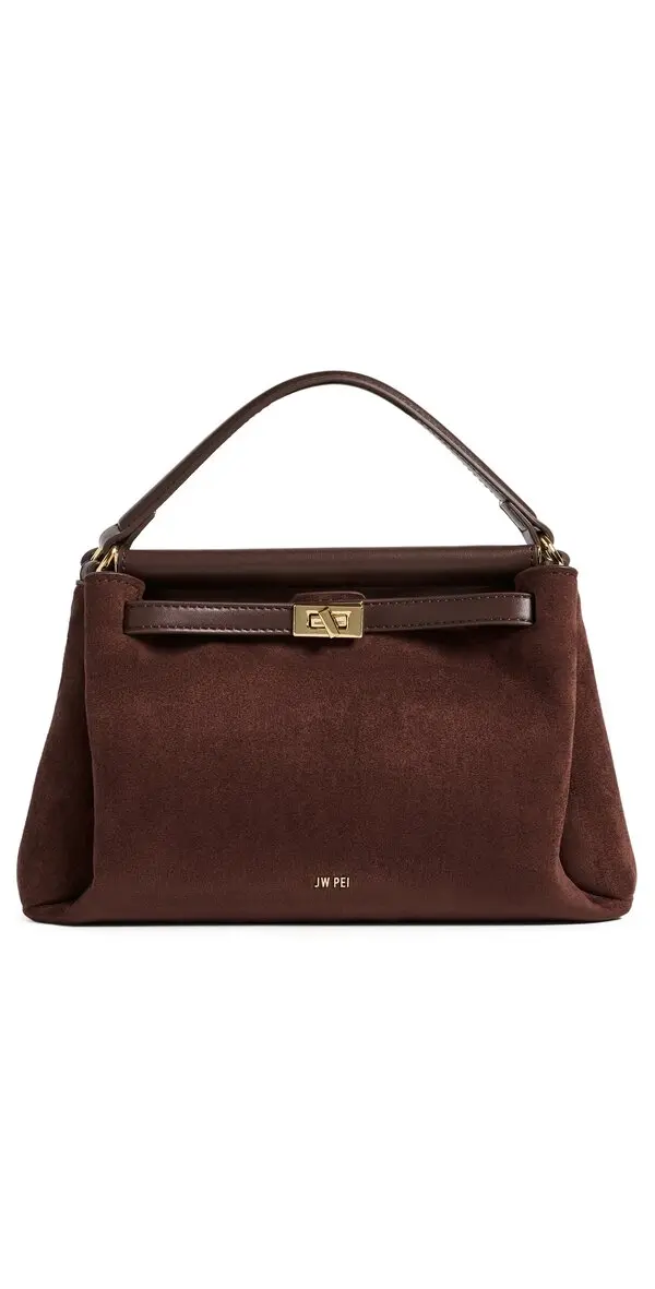 Jw Pei Carmen Faux Suede Top Handle Bag - Dark Brown