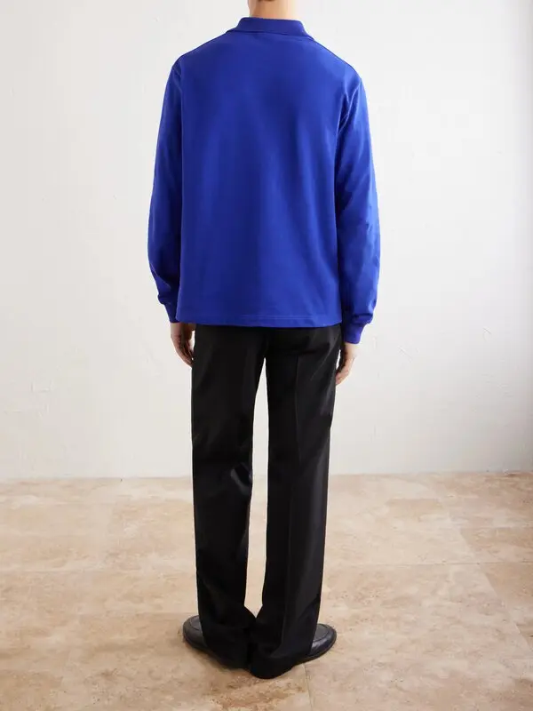 JIL SANDER Logo-embroidered Cotton-piqué Polo Shirt