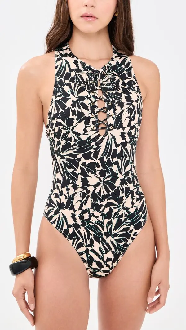 Ulla Johnson Solina Lace-up Maillot