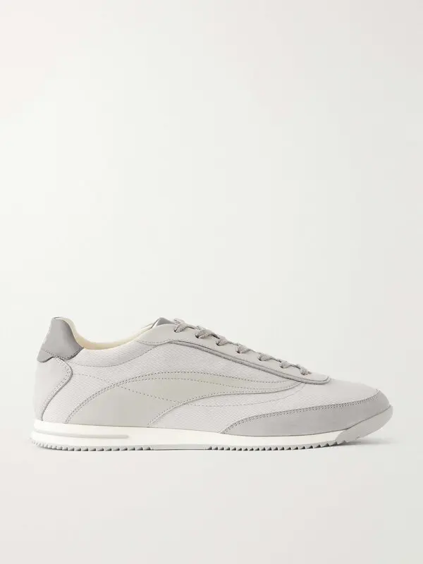 Brunello Cucinelli Runner Suede And Leather-trimmed Shell Sneakers