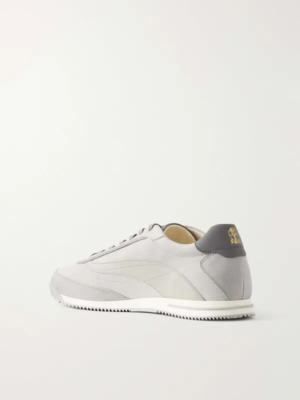 Brunello Cucinelli Runner Suede And Leather-trimmed Shell Sneakers