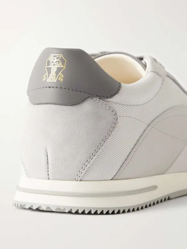 Brunello Cucinelli Runner Suede And Leather-trimmed Shell Sneakers