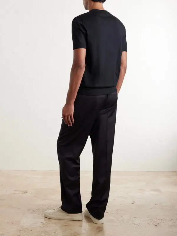 Brioni Cashmere And Silk-blend T-shirt - Black