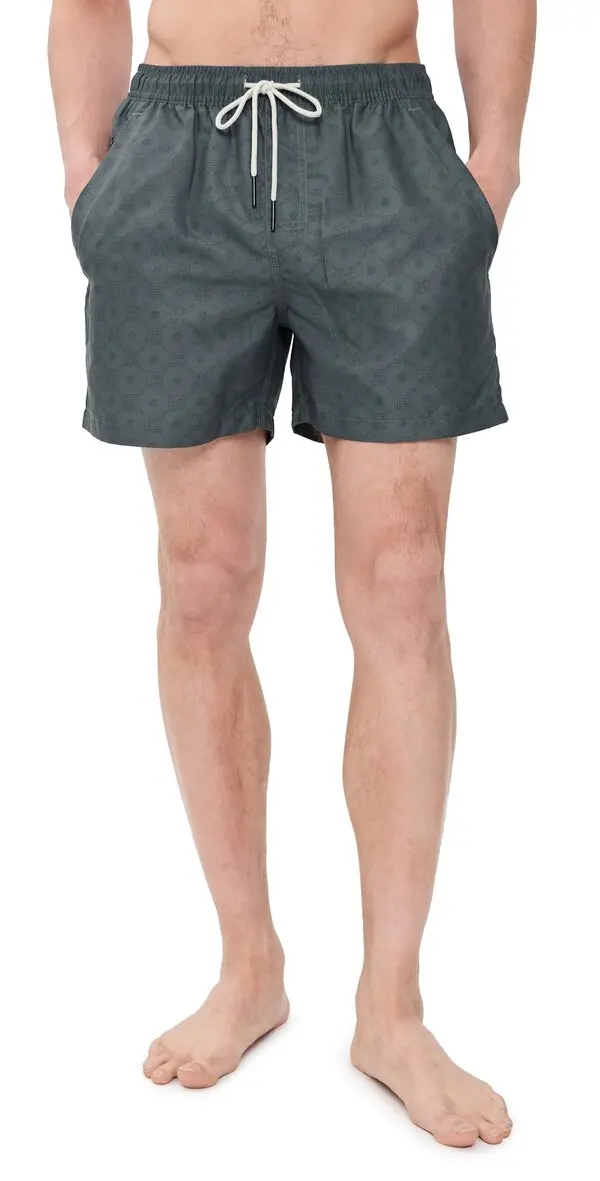Oas Mosaico Swim Shorts With Bandana Print - Black