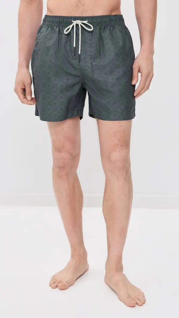 Oas Mosaico Swim Shorts With Bandana Print - Black