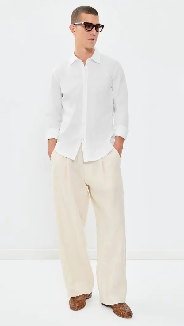 Orlebar Brown Giles Pique Knit Button Down