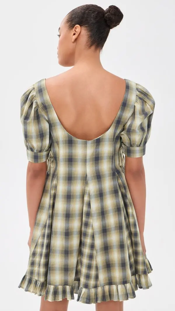 DAMSON MADDER Sabina Check Mini Godet Dress