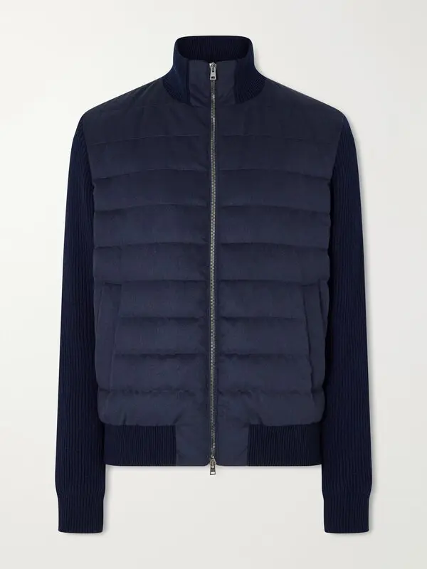 Herno Quilted Down Jacket With Ribbed Knit Sleeves