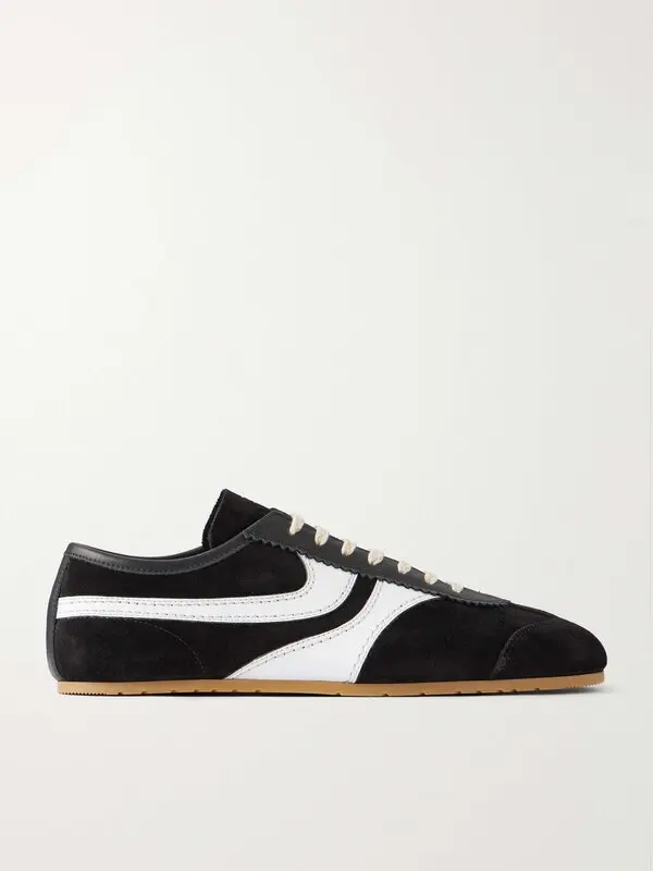 Dries Van Noten Leather-trimmed Suede Sneakers