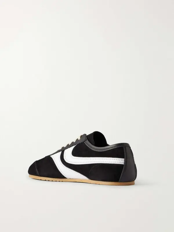 Dries Van Noten Leather-trimmed Suede Sneakers