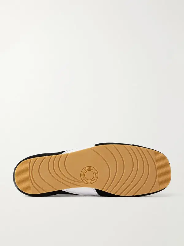 Dries Van Noten Suede Sneakers With Leather Trim - Black