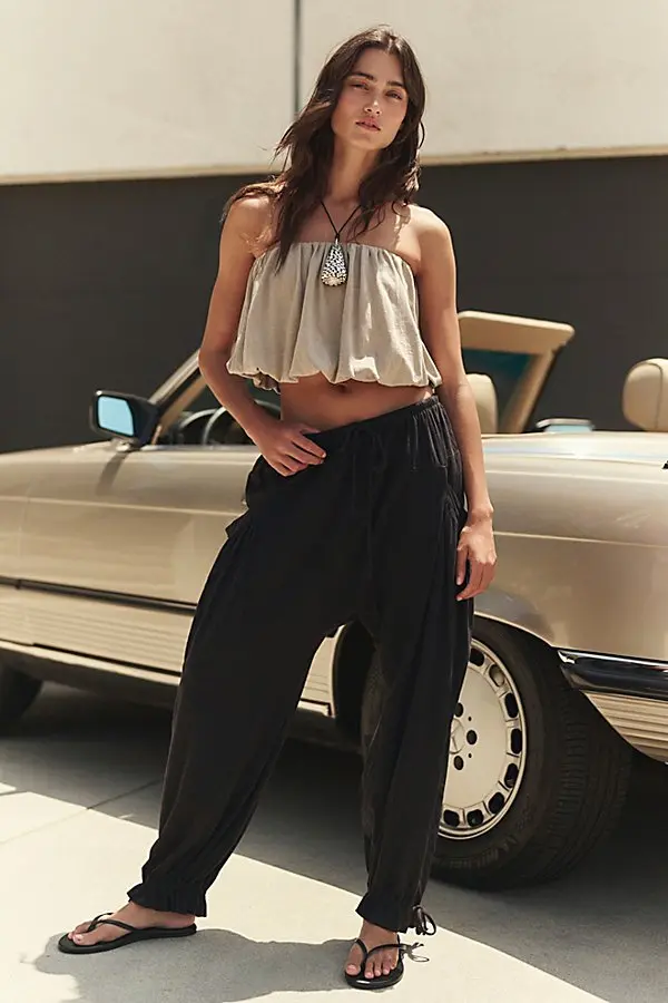 Free People Dew Drop Harem Pants - Fp Black
